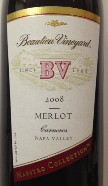 2008 Beaulieu Vineyard Merlot Maestro Collection Carneros, USA ...