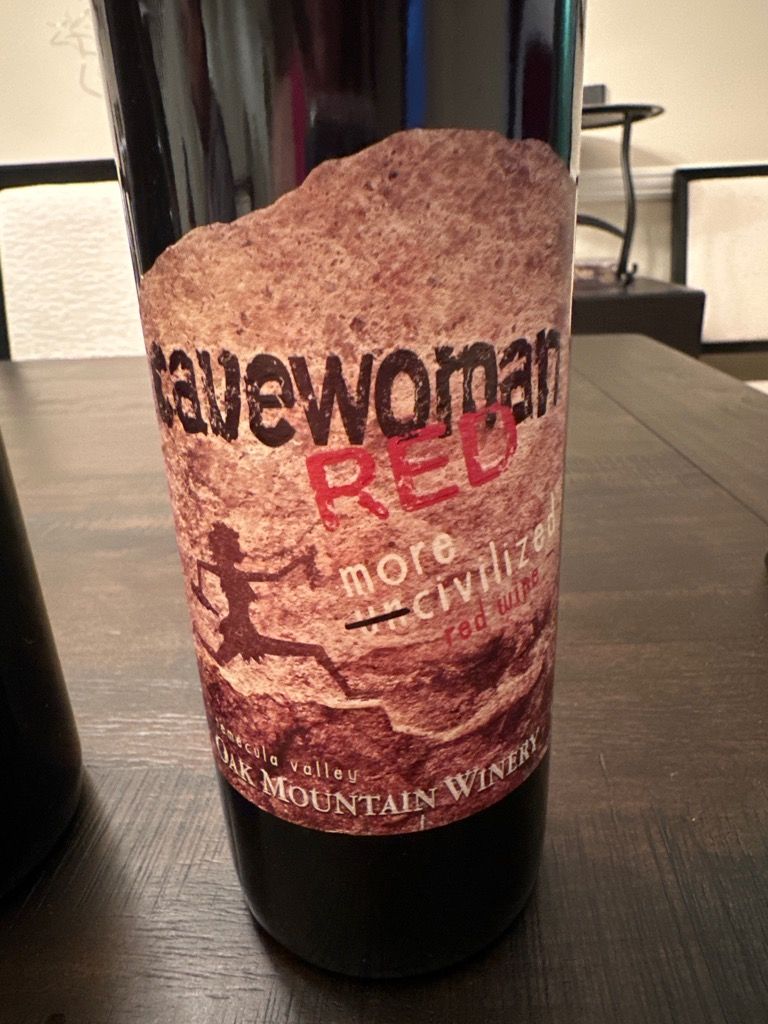 2019 Oak Mountain Winery Caveman Red, USA, California, South Coast ...