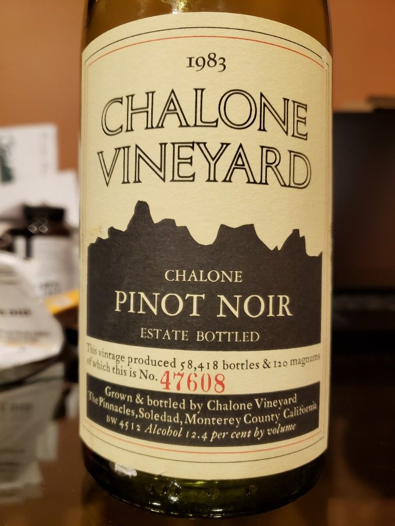 1983 Chalone Vineyard Pinot Noir Chalone, USA, California, Central ...