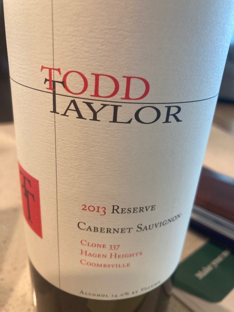 2021 Todd Taylor Cabernet Sauvignon Clone 337 Hagen Heights, USA ...