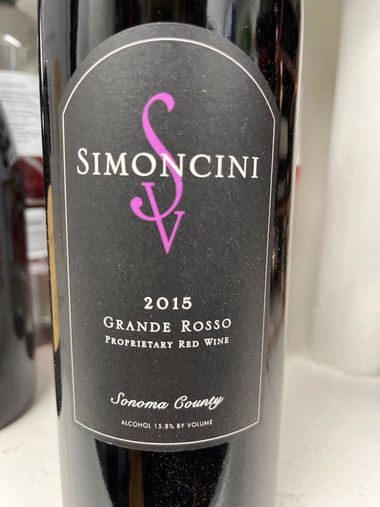 2015 Simoncini Vineyards Grande Rosso, USA, California, Sonoma County ...