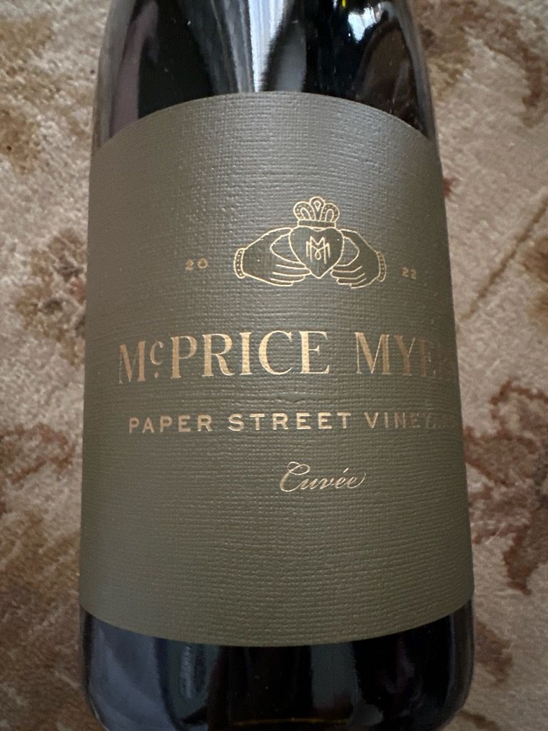 2022 McPrice Myers Cuvée Paper Street, USA, California, Central Coast ...