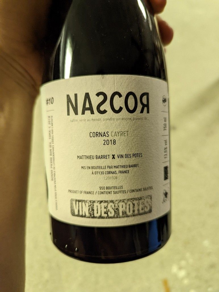 2018 Vin des potes Cornas NASCOR Matthieu Barret x Vin Des Potes ...