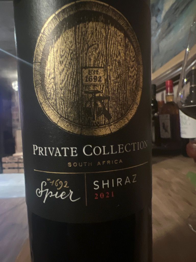 2021 Spier Shiraz Private Collection, South Africa, Coastal Region ...