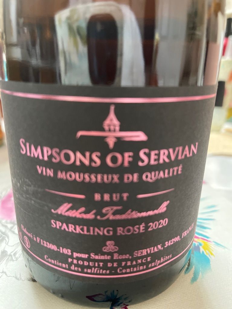 2020 Simpsons of Servian Sparkling Rosé, France, Languedoc Roussillon ...