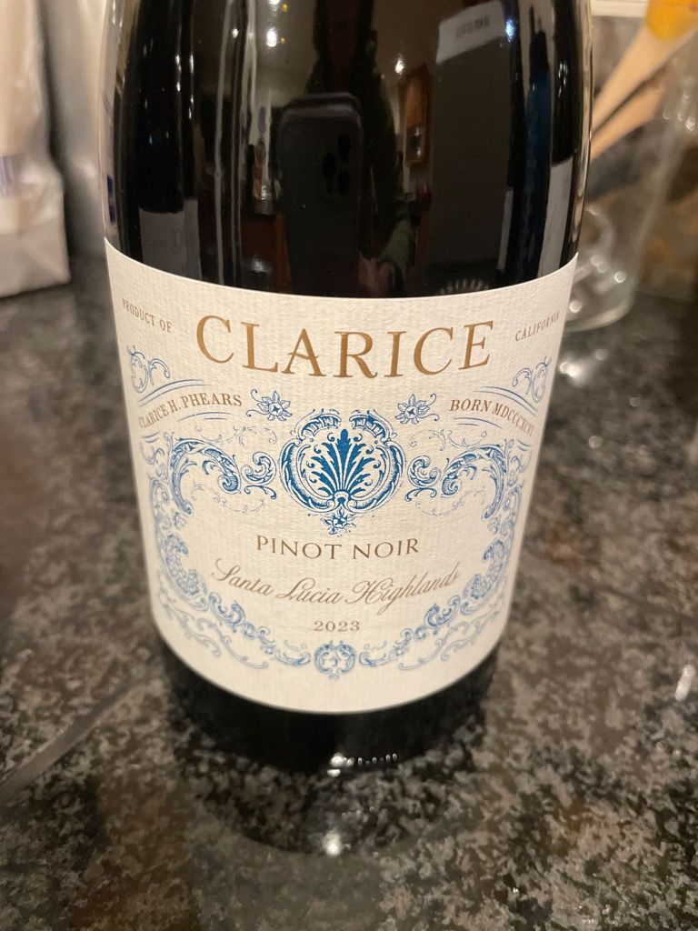 2023 Clarice Wine Company Pinot Noir Santa Lucia Highlands, USA ...