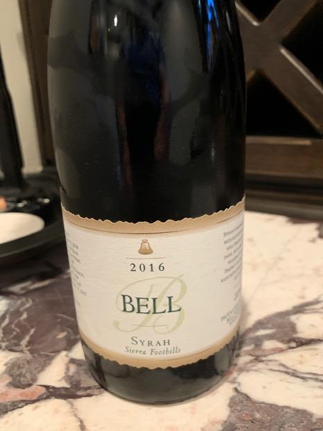2016 Bell Wine Cellars Syrah Canterbury Vineyard, USA, California ...