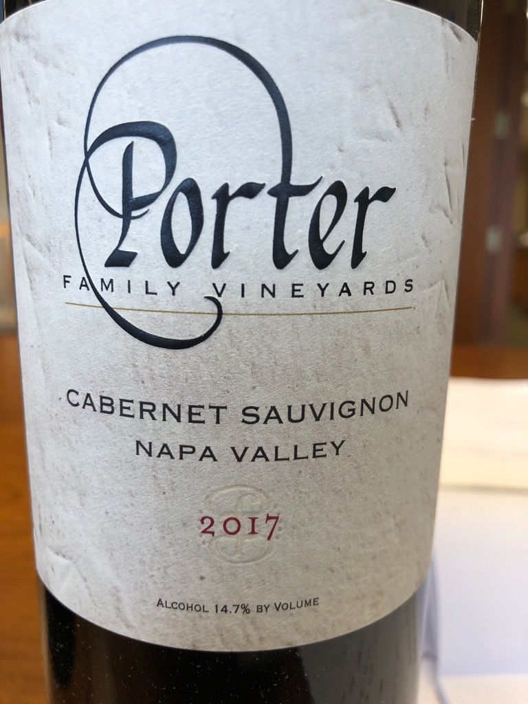 2017 Porter Family Vineyards Cabernet Sauvignon Napa Valley, USA ...