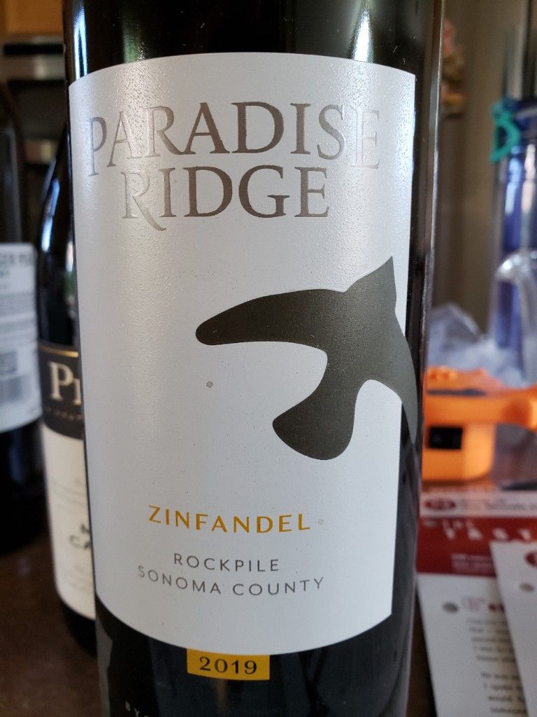 2019 Paradise Ridge Zinfandel Rockpile Vineyard, USA, California ...