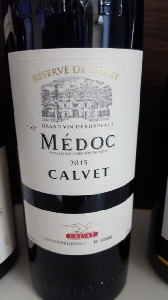 2015 Calvet Margaux Réserve de l'Estey, France, Bordeaux, Médoc ...