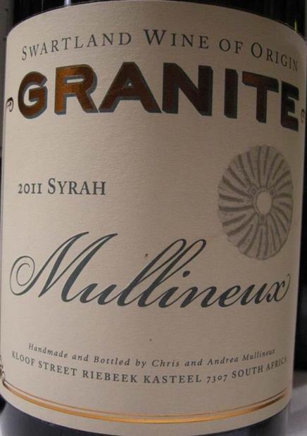 2011 Mullineux Syrah Granite Jakkalsfontein, South Africa, Coastal Region, Swartland - CellarTracker