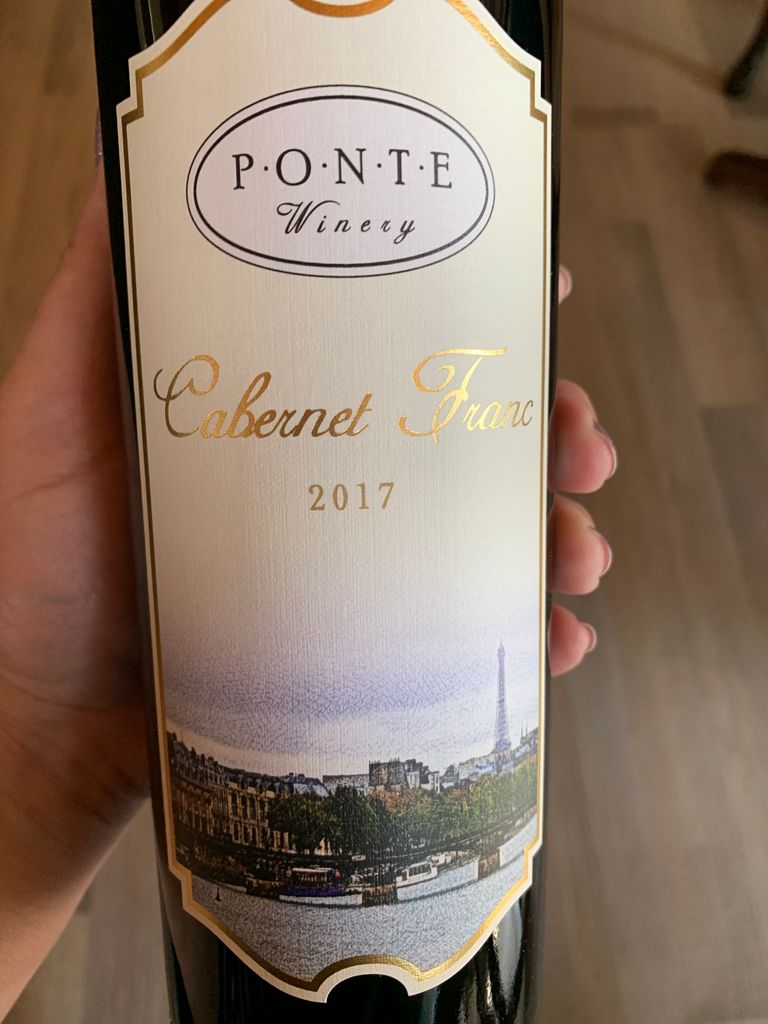 2017 Ponte Winery Cabernet Franc, USA, California - CellarTracker