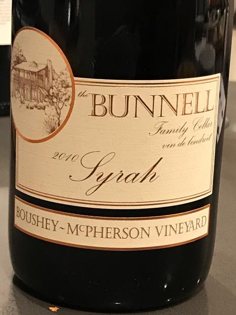 2010 Bunnell Family Cellars Syrah Boushey-McPherson Vineyards, USA ...