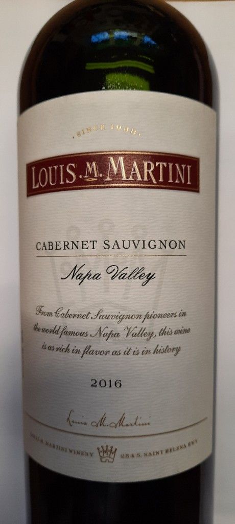 2016 Louis M. Martini Cabernet Sauvignon Cabernet Family Napa Valley ...
