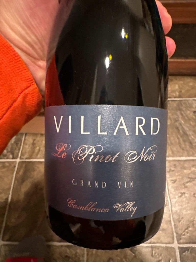 2020 Villard Estate Le Pinot Noir Grand Vin, Chile, Casablanca Valley ...