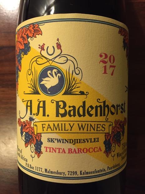 2017 Badenhorst Family Wines Tinta Barocca Sk'windjiesvlei, South ...