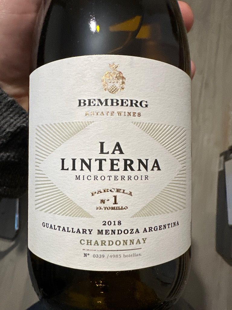 2022 Bemberg Estate Wines Chardonnay La Linterna El Tomillo - Parcela 1 ...