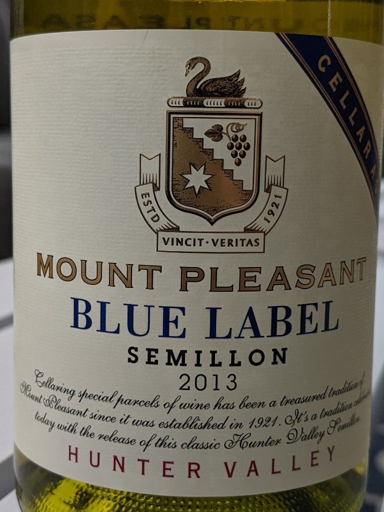 2019 Mount Pleasant Wines Sémillon Blue Label, Australia, New South ...
