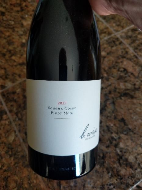 2017 B. Wise Vineyards Pinot Noir Sonoma Coast, USA, California, Sonoma ...