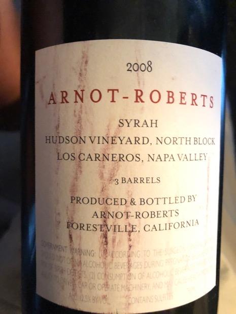 2008 Arnot-Roberts Syrah Que Syrah Vineyard, USA, California, Sonoma ...