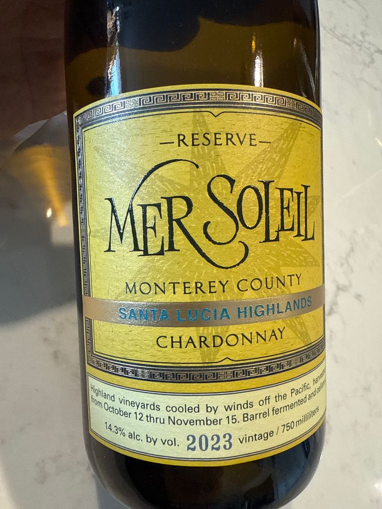 2023 Mer Soleil Chardonnay Reserve Santa Lucia Highlands, USA ...