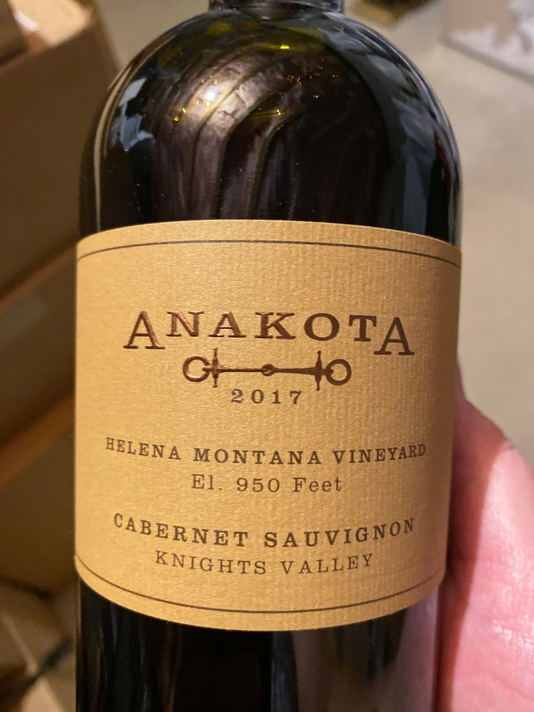 2017 Anakota Cabernet Sauvignon Helena Montana Vineyard, USA ...
