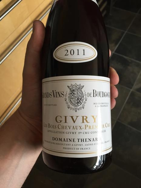 2011 Domaine Thenard Givry 1er Cru Les Bois Chevaux, France, Burgundy ...