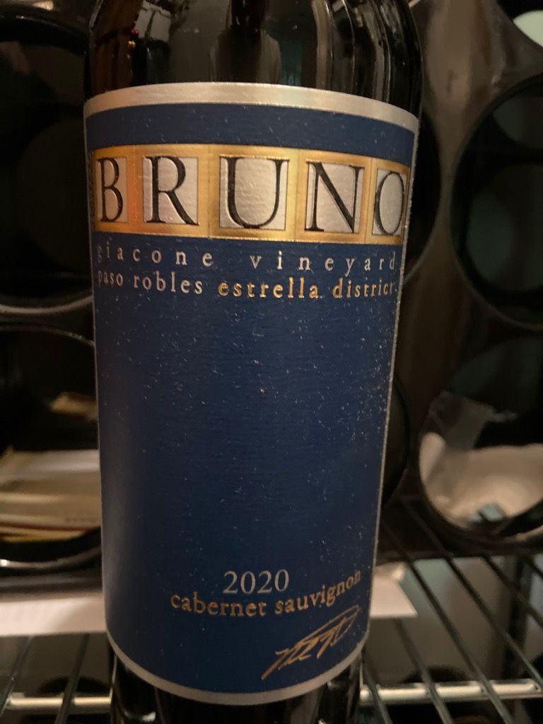 2020 Richard Bruno Cabernet Sauvignon Giacone Vineyard Paso Robles ...