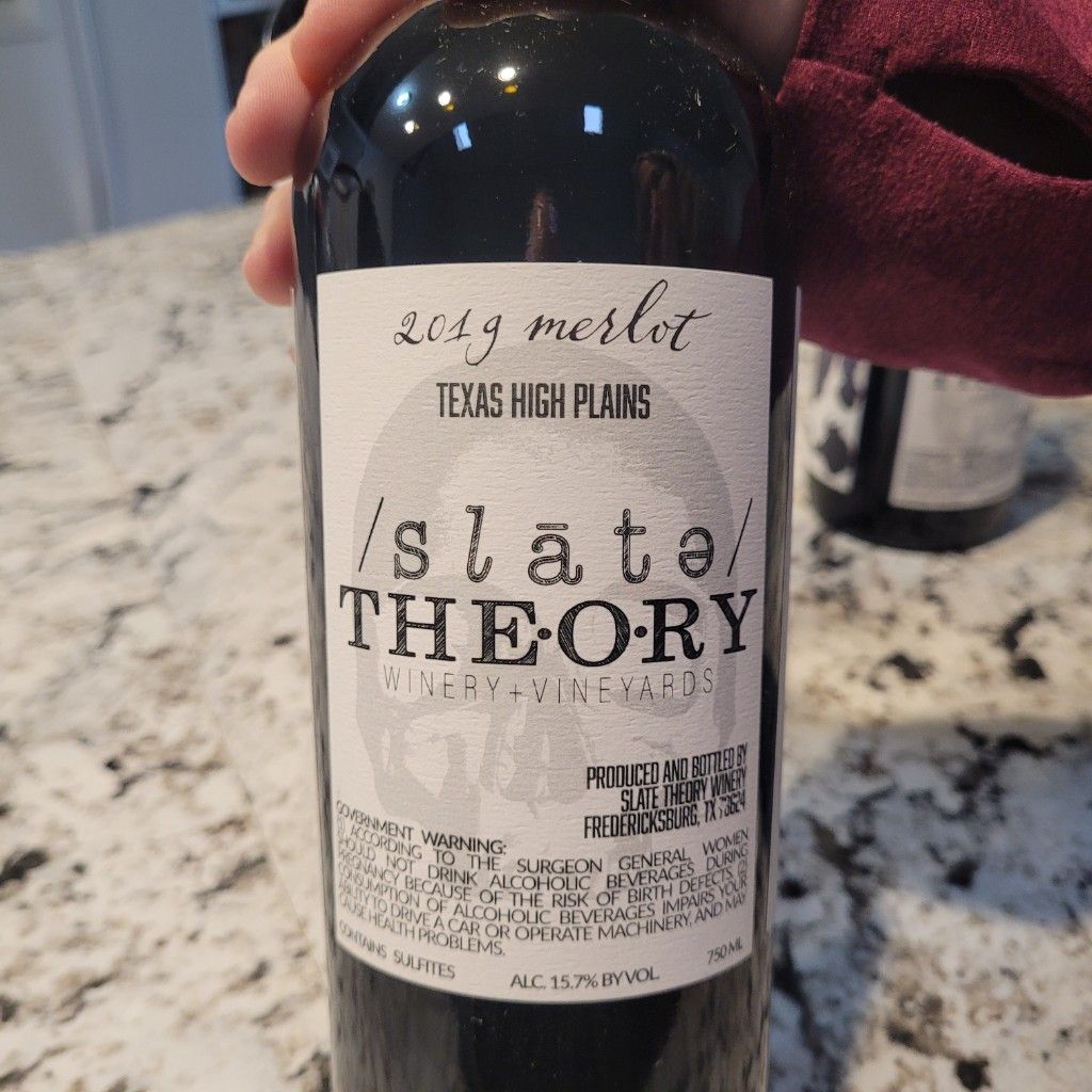 2019 Slate Theory Merlot, USA, Texas, Texas High Plains - CellarTracker