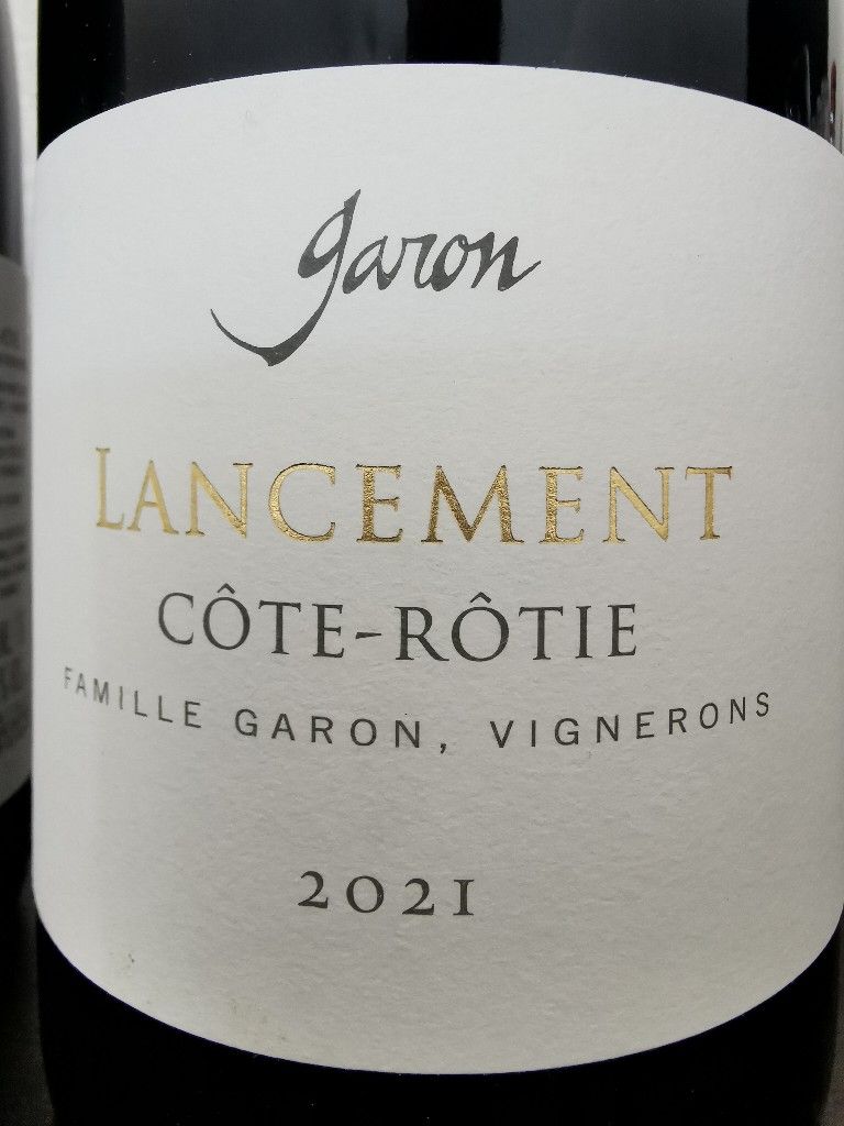 2022 Domaine Garon Côte-Rôtie Lancement, France, Rhône, Northern Rhône ...