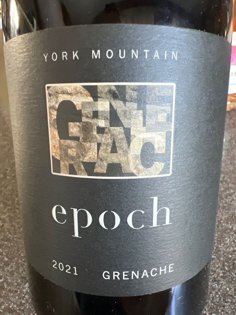 2022 Epoch Estate Wines Grenache York Mountain, USA, California ...