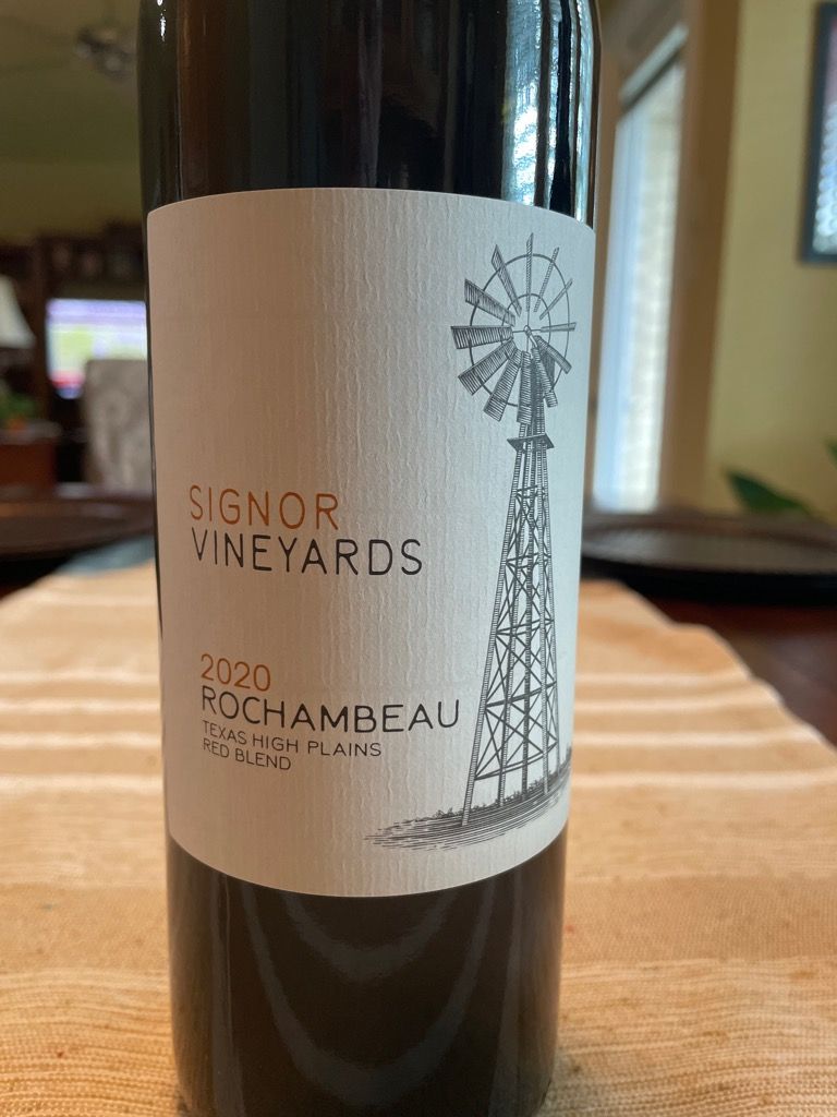 2020 Signor Vineyards Rochambeau, USA, Texas, Texas High Plains ...