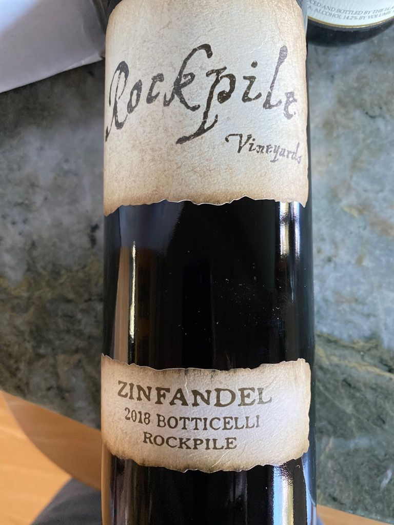 2018 Rockpile Vineyards Zinfandel Botticelli, USA, California, Sonoma ...