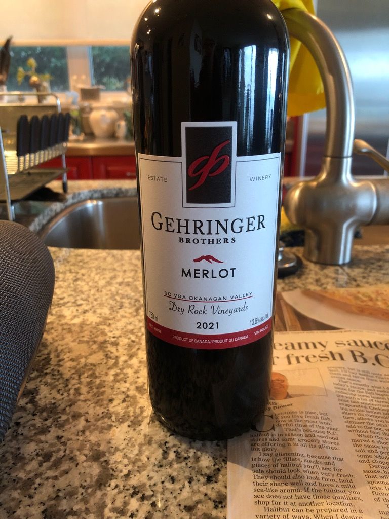2022 Gehringer Brothers Estate Winery Merlot Dry Rock Vineyards, Canada ...
