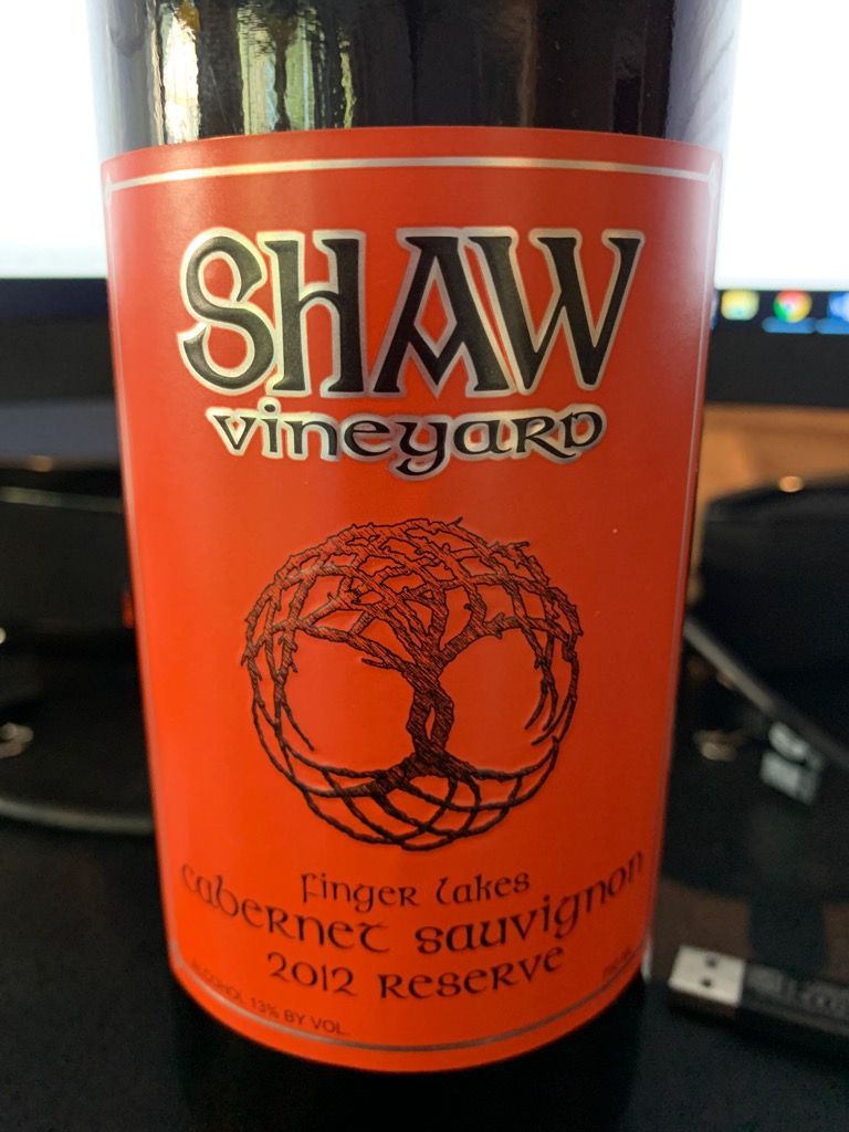 2012 Shaw Vineyard Cabernet Sauvignon Reserve Finger Lakes, USA, New ...