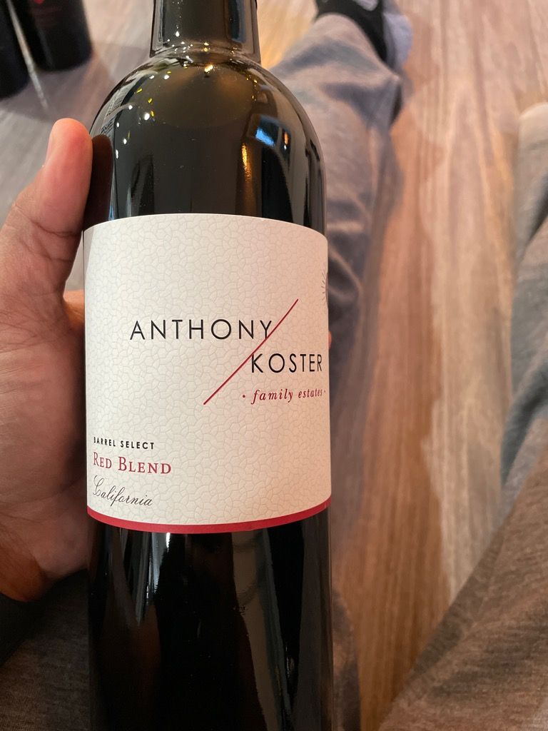 2020 Anthony Koster Barrel Select Red Blend, USA, California ...