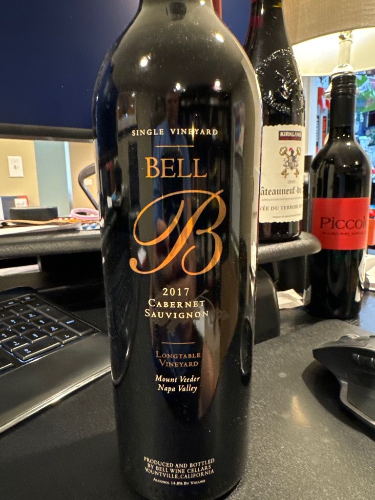 2017 Bell Wine Cellars Cabernet Sauvignon Clone 6 Longtable Vineyard Mt ...