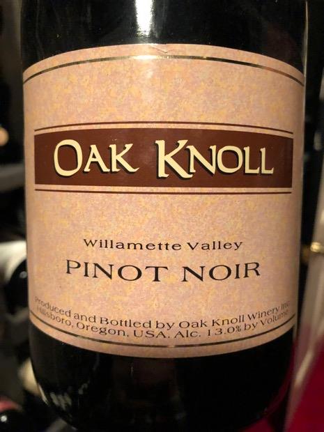 2018 Oak Knoll Winery Pinot Noir, USA, Oregon, Willamette Valley ...