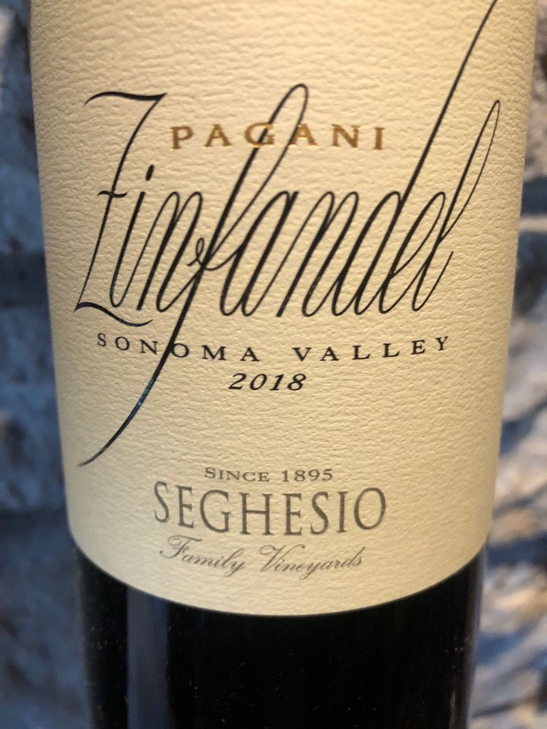 2018 Seghesio Family Vineyards Zinfandel Pagani Ranch, USA, California ...