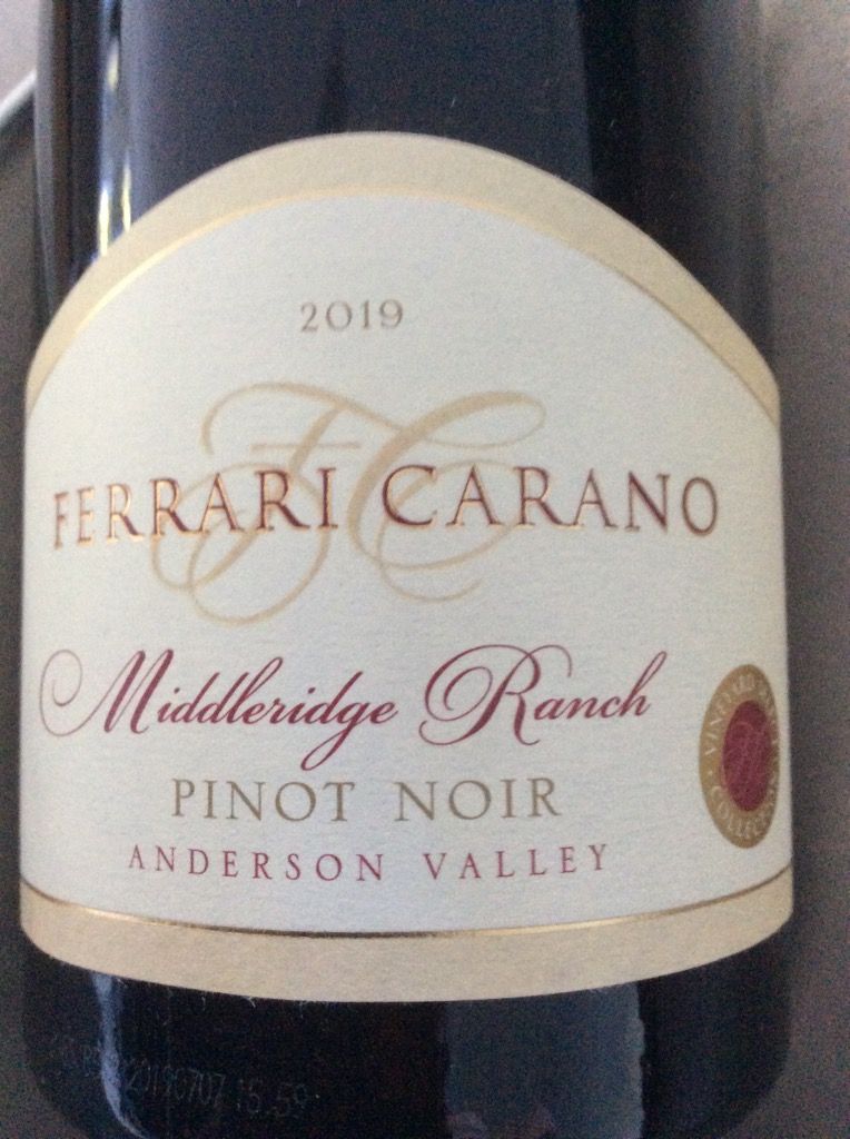 2019 Ferrari-Carano Pinot Noir Middleridge Ranch, USA, California ...