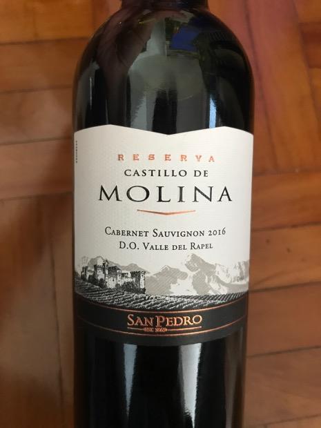 2016 Castillo de Molina Cabernet Sauvignon Reserva, Chile, Rapel Valley ...