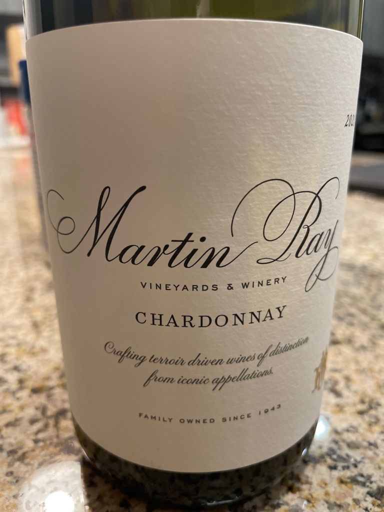 2021 Martin Ray Chardonnay, USA, California - CellarTracker