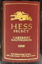 2008 The Hess Collection Cabernet Sauvignon Hess Select North Coast ...