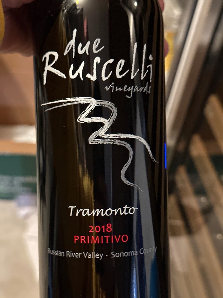 2019 due Ruscelli Primitivo Tramonto, USA, California, Sonoma County ...