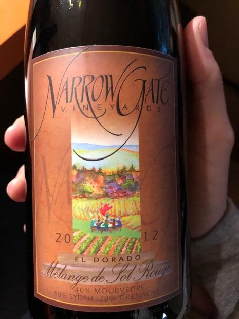2013 Narrow Gate Vineyards Melange de Sol Rouge, USA, California ...
