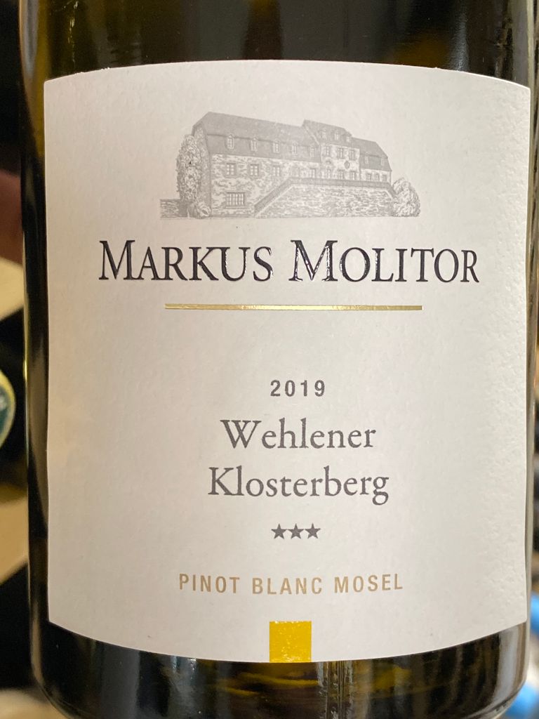 2020 Markus Molitor Wehlener Klosterberg Pinot Blanc ***, Germany ...