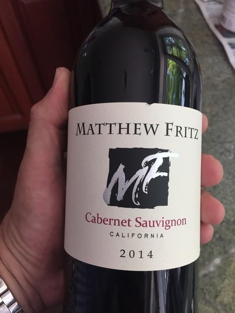 2014 Matthew Fritz Cabernet Sauvignon, USA, California, North Coast ...