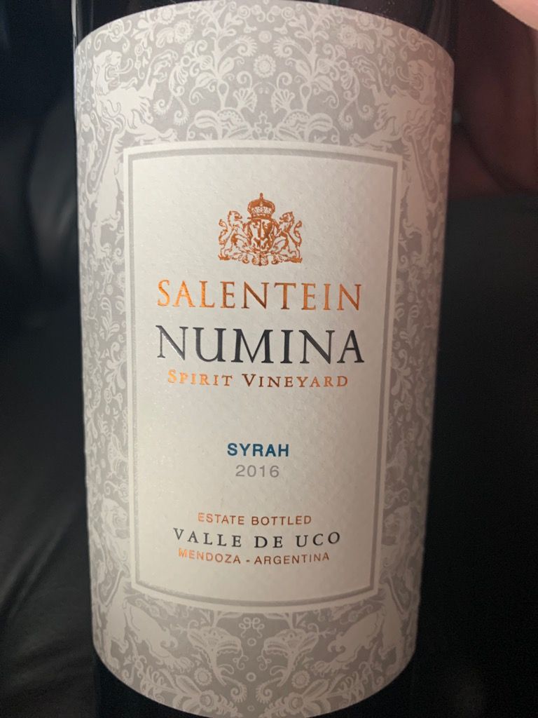 2017 Bodegas Salentein Syrah Numina Spirit Vineyard, Argentina, Mendoza ...