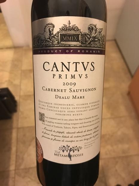 2009 Viile Metamorfosis Cabernet Sauvignon Cantus Primus, Romania ...