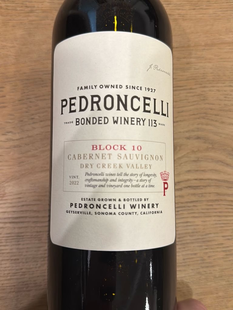 2021 Pedroncelli Cabernet Sauvignon Block 10 Home Ranch Vineyard, USA ...